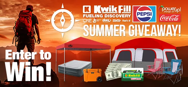 Win Summer Gear, Kwik Fill Gift Cards and more!